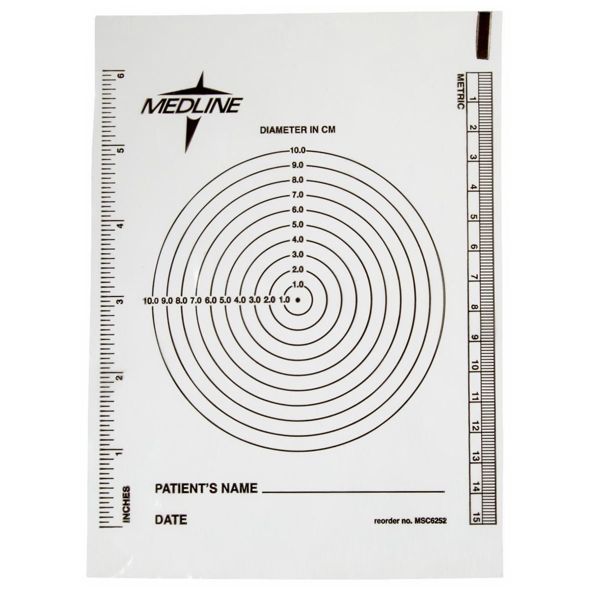Medline Bullseye Plastic Wound Ruler 10Ct