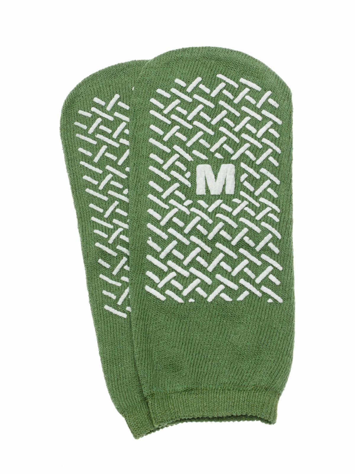 Medline Single-Tread Slippers Green M 1Pr