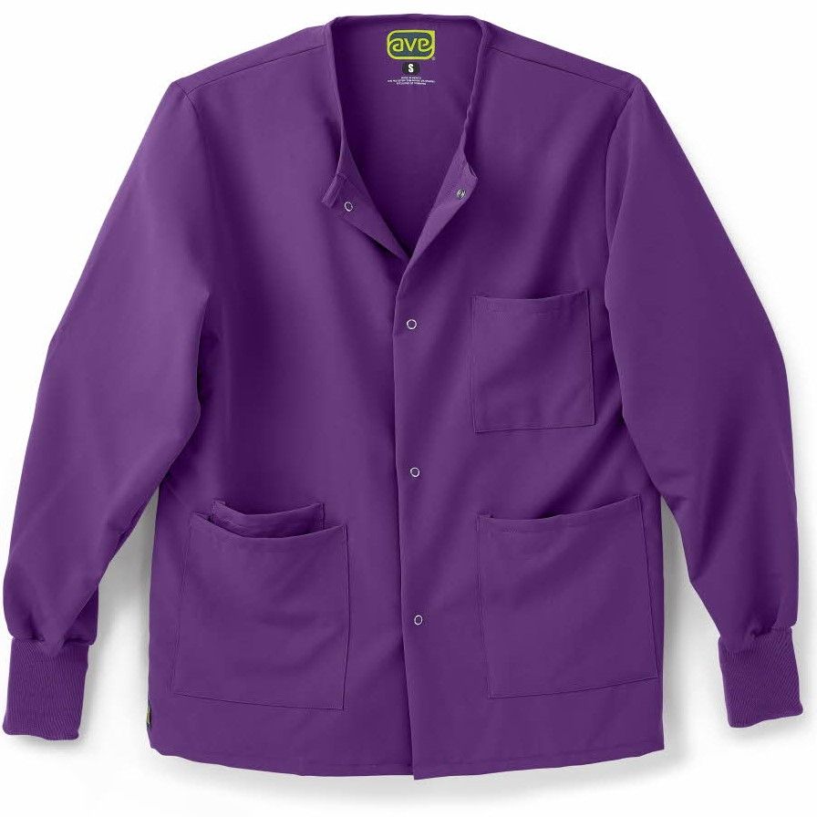 Lincoln ave Unisex Stretch Scrub Jacket Regal Purple Size L