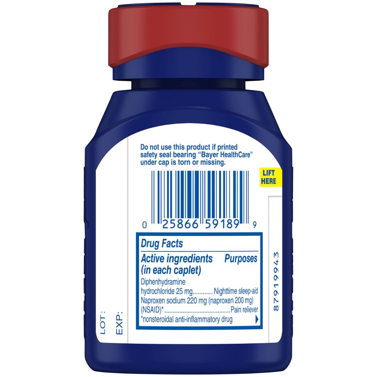 Aleve PM Pain Reliever/Sleep Aid Caplets with Soft Grip Arthritis Cap ...