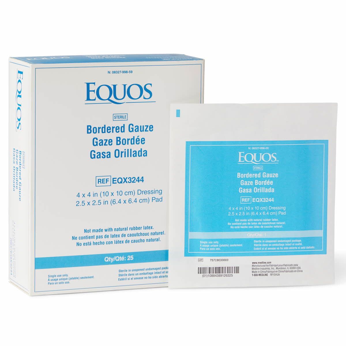 Equos Bordered Gauze 4in x 4in 25Ct