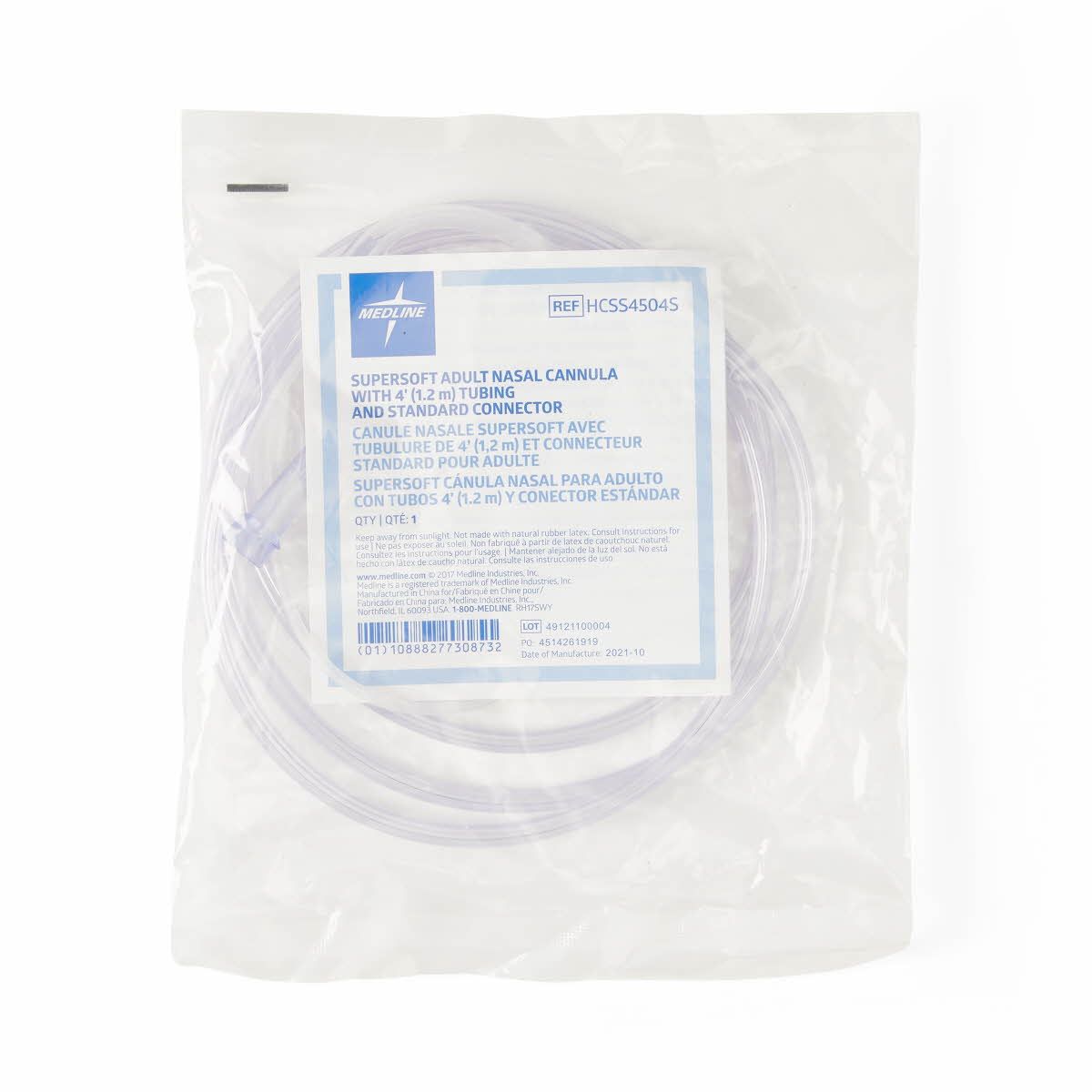 SuperSoft Oxygen Cannula 4ft Tubing Std Connect 1Ct