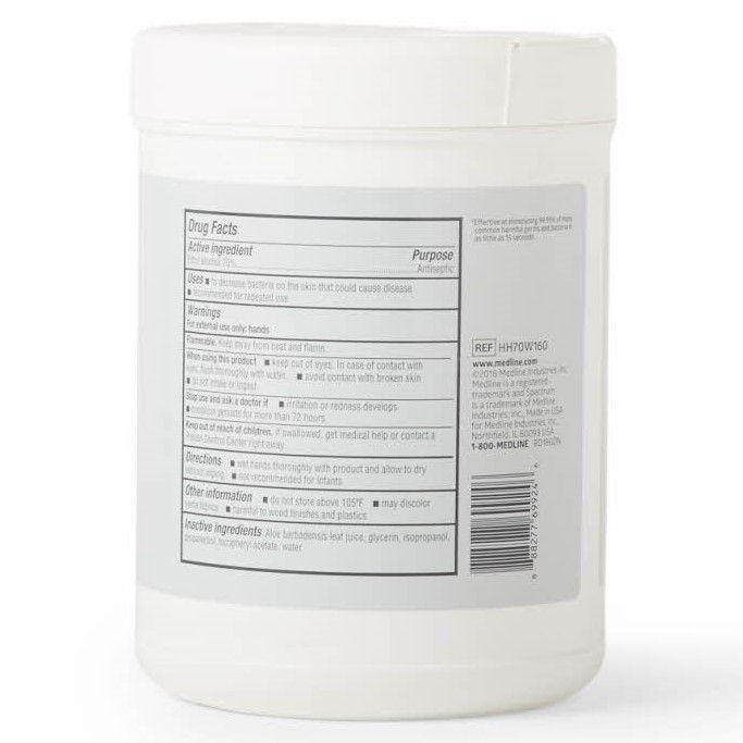 Medline Spectrum Adv Hand Sanitizer Wipe 6x6.75 160Ct