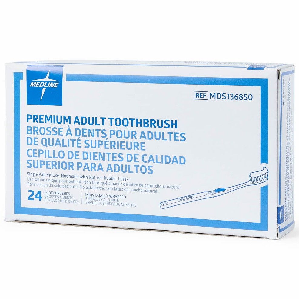Medline Premium Adult Toothbrush 24Ct