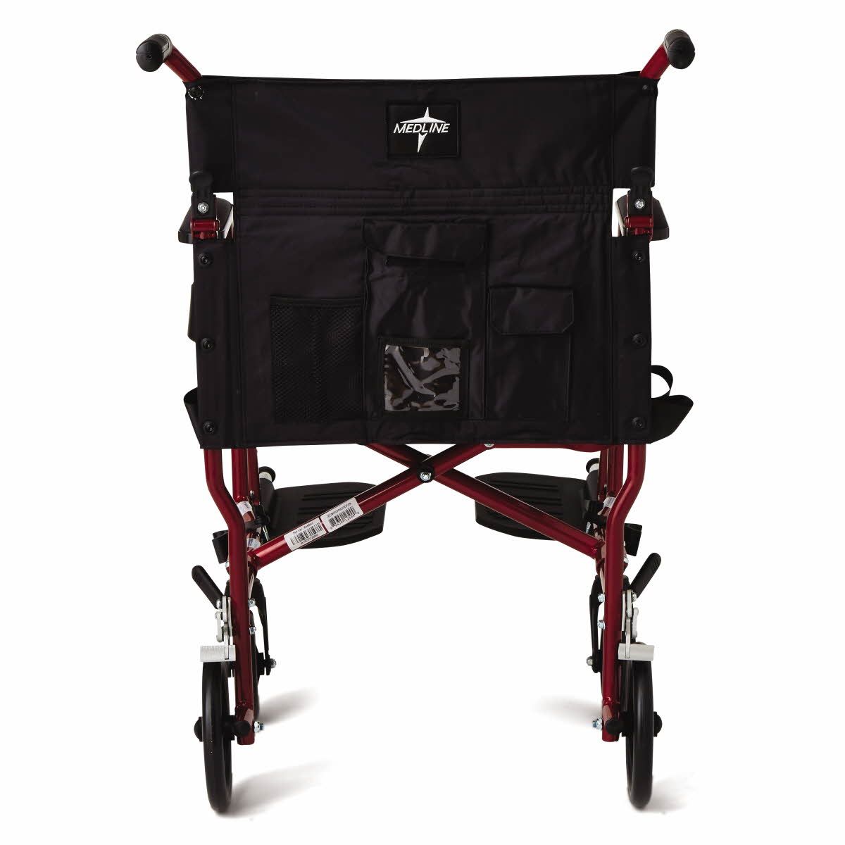 Medline Ultralight Transport Chair 300lb Red 1Ct