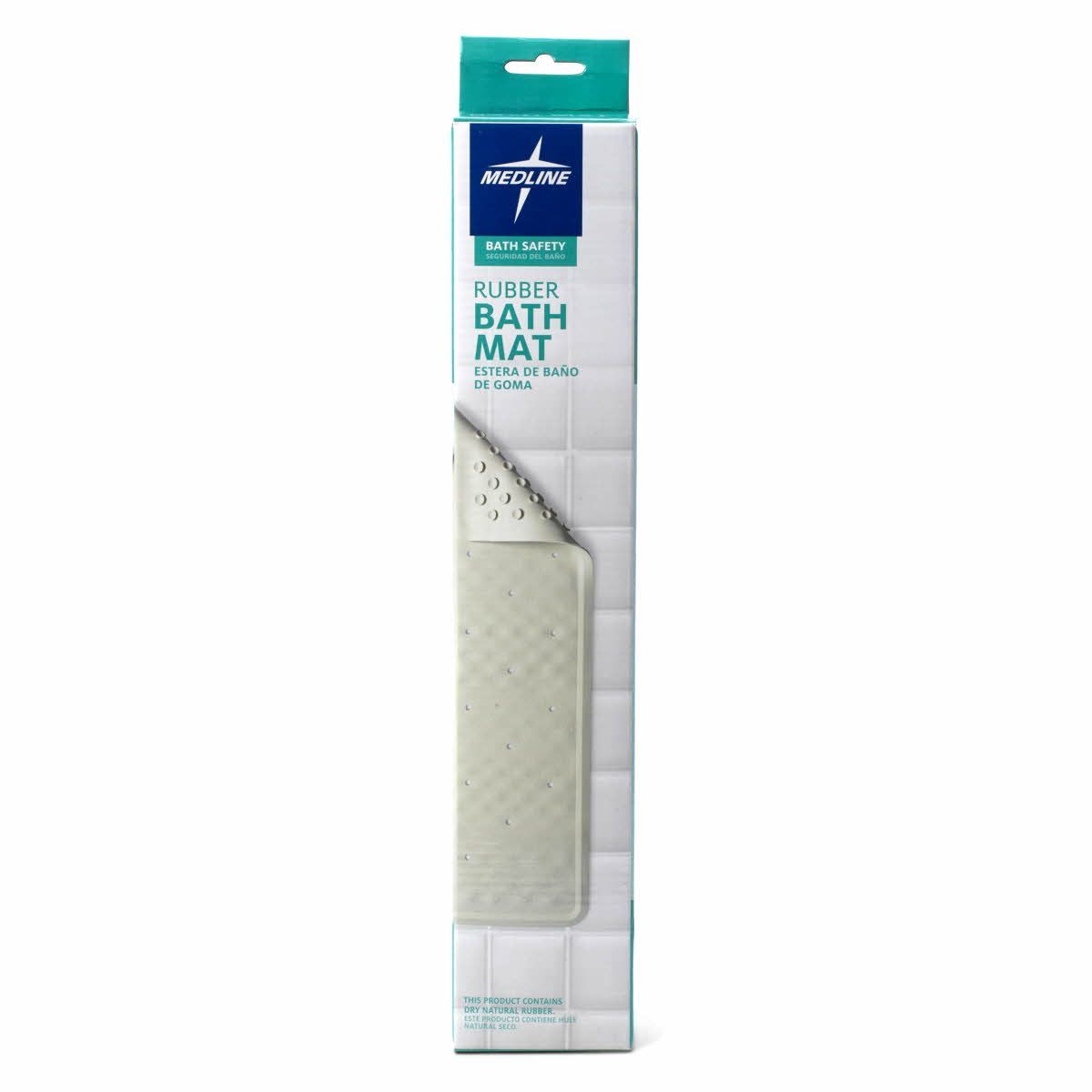 Medline Rubber Bath Mat 13.4x29 White 1Ct