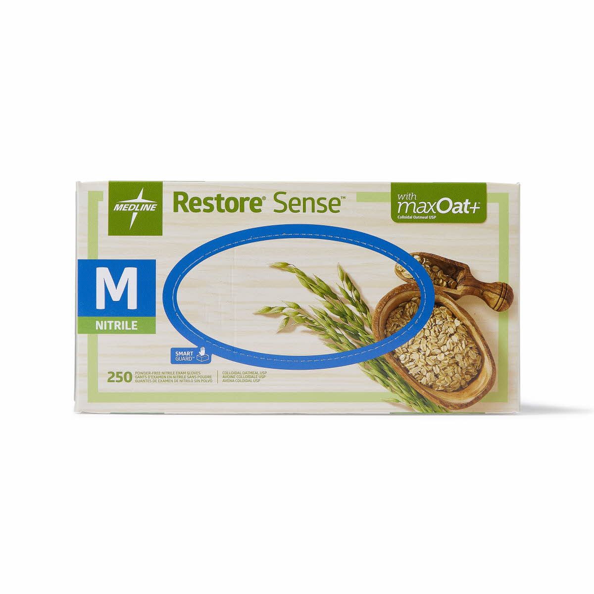 Medline Restore Sense Nitrile Glove maxOat+ M 2500Ct