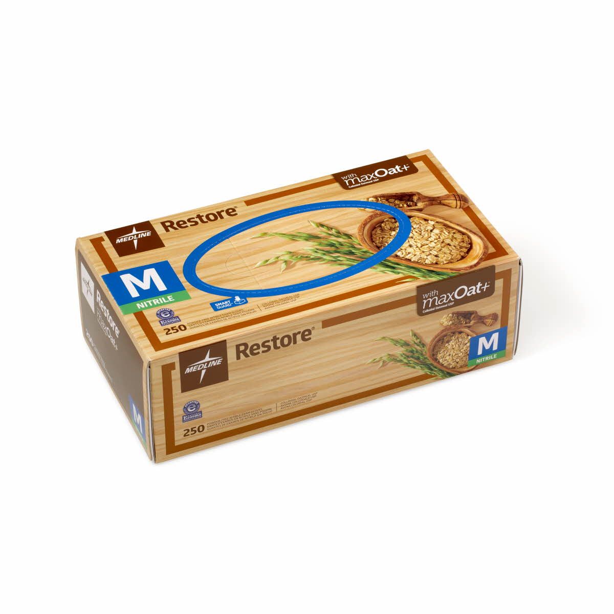 Medline Restore Nitrile Exam Gloves maxOat+ M 2500Ct