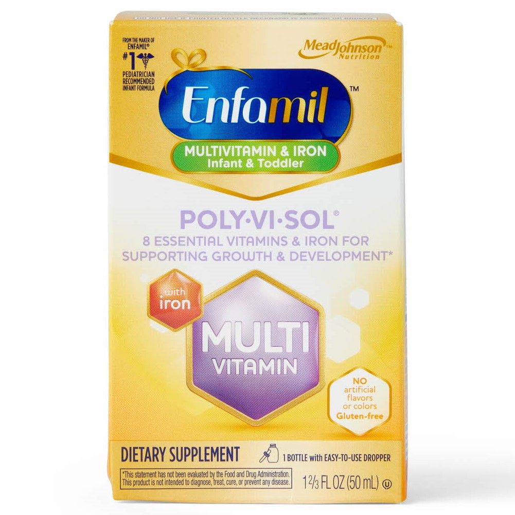 Poly-Vi-Sol with Iron Multivitamin Supplement Drops, 50 mL