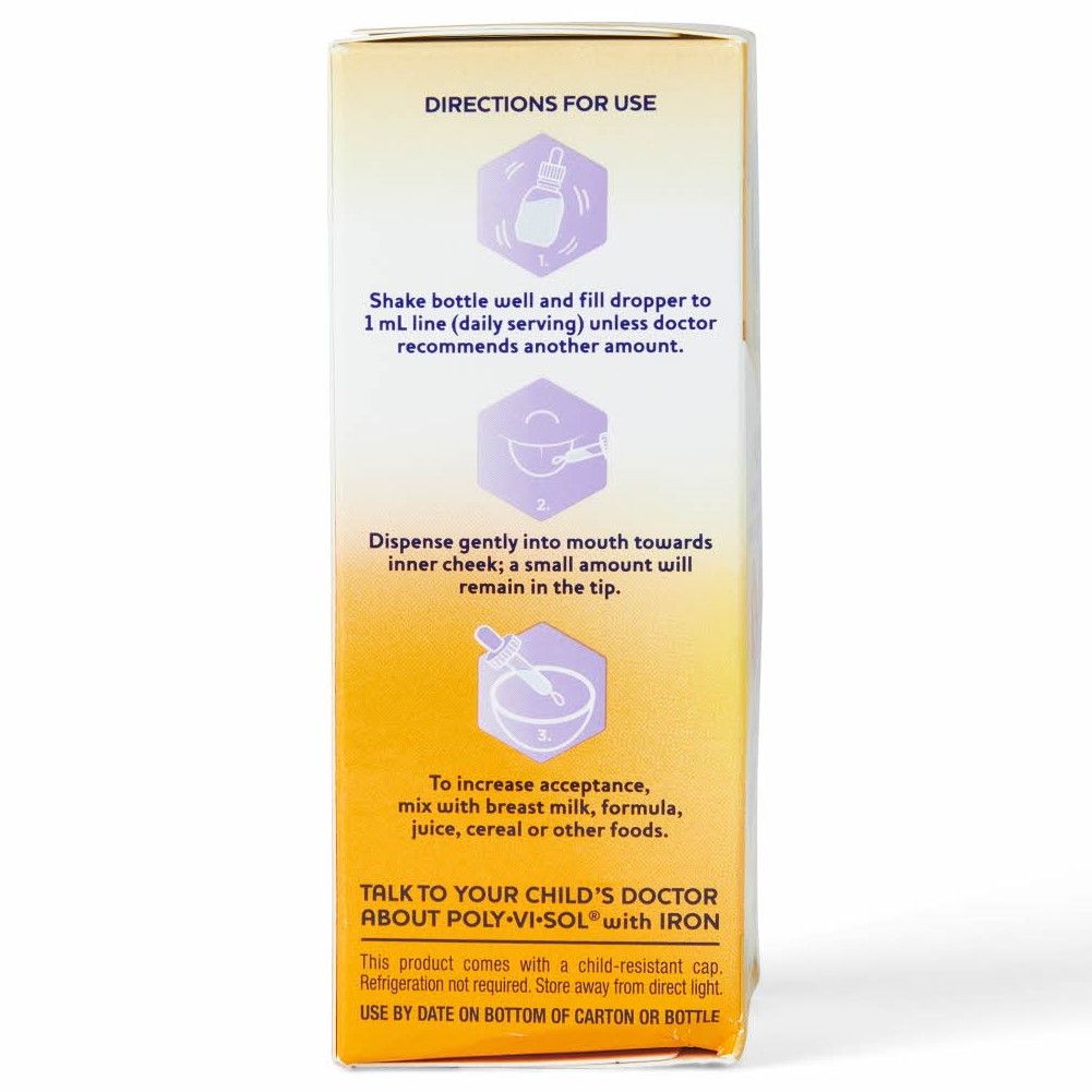 Poly-Vi-Sol with Iron Multivitamin Supplement Drops, 50 mL