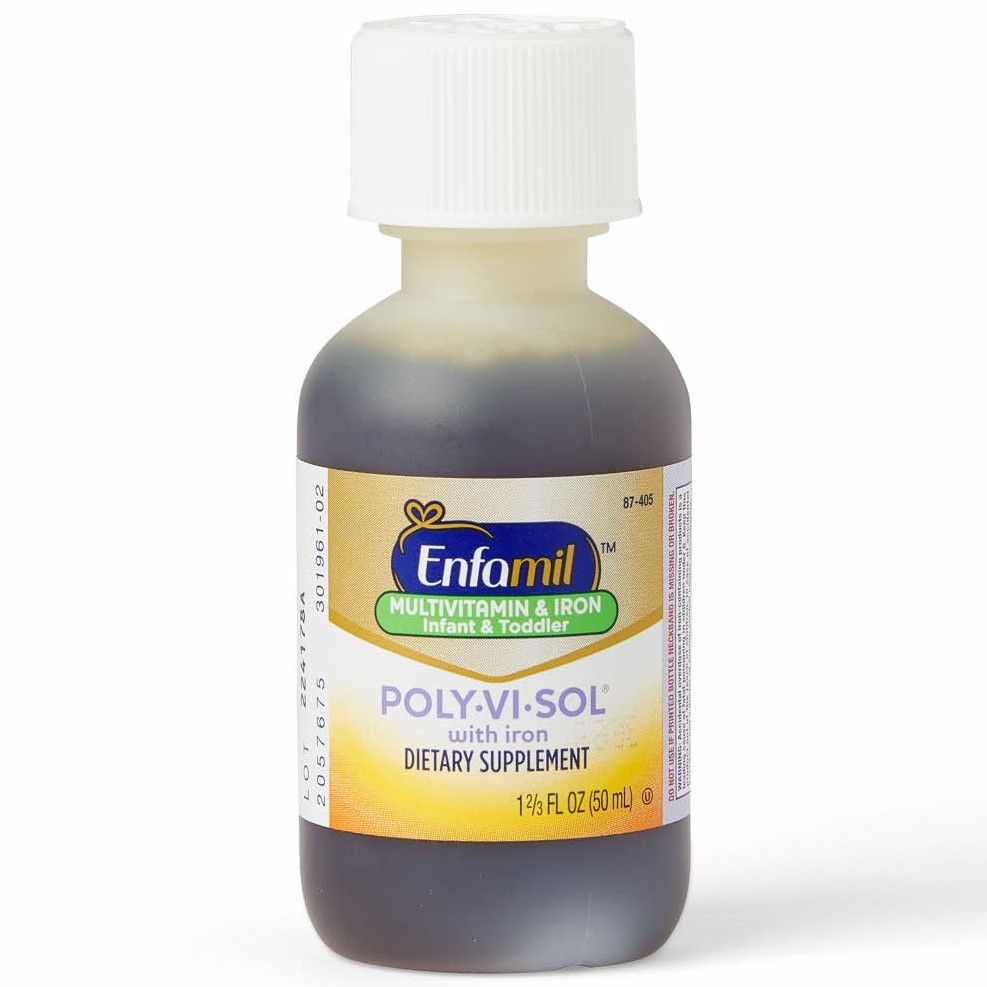 Poly-Vi-Sol with Iron Multivitamin Supplement Drops, 50 mL