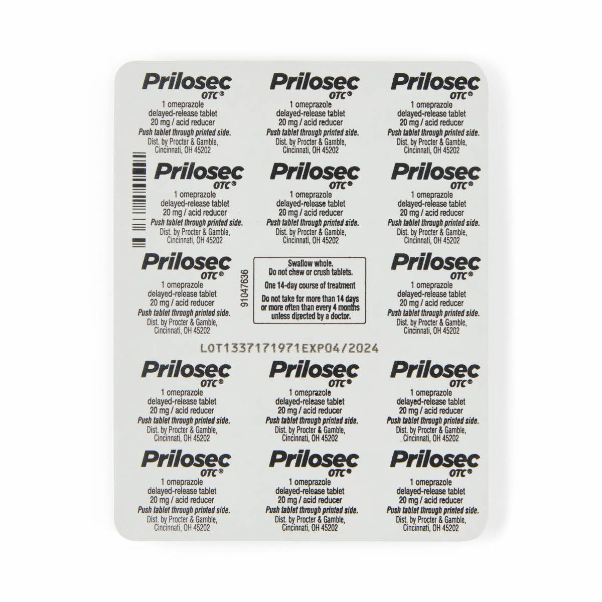 Prilosec OTC Omeprazole Acid Reducer Tablet 20mg 14Ct