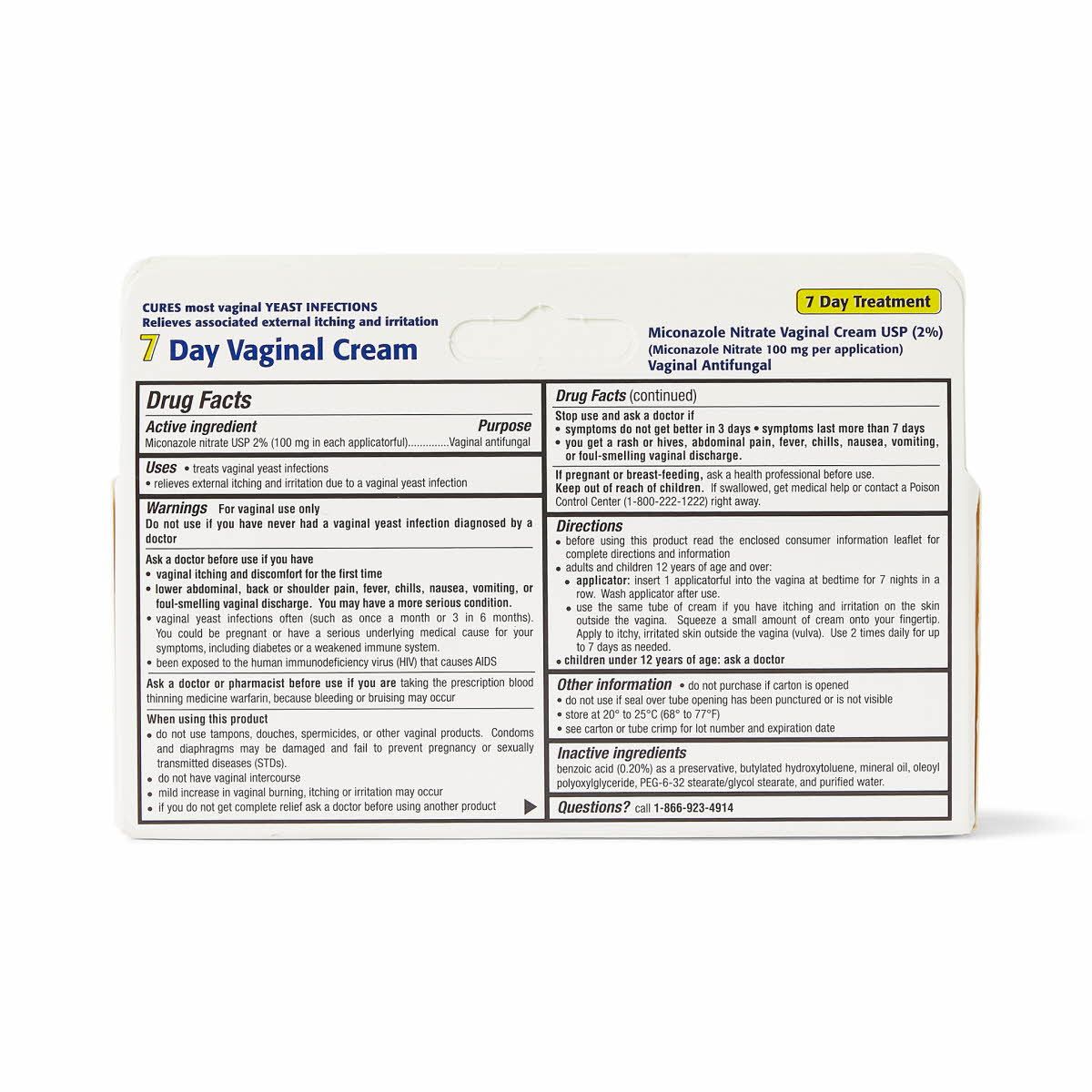 Miconazole Nitrate 2% 7-Day Vaginal Cream With Applicator