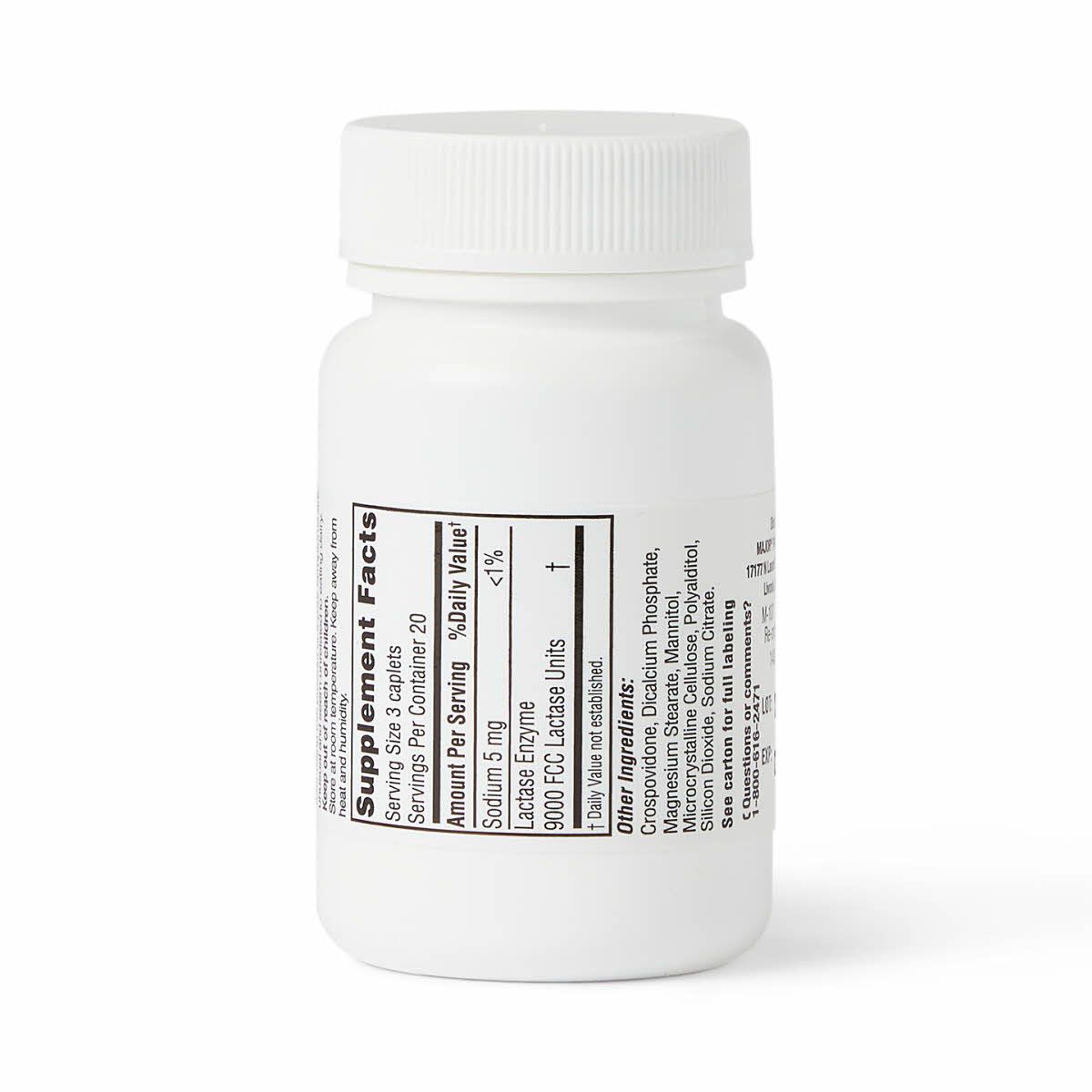 Major Lactase Dairy Digestive Aid Caplets 3,000FCC 60Ct