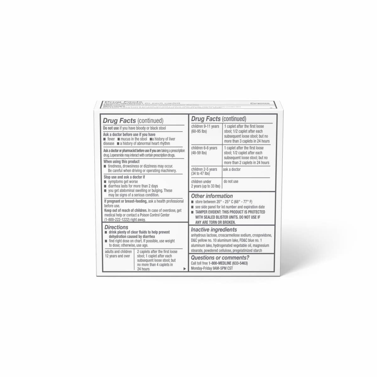 Loperamide Anti-Diarrheal Caplets 2mg 12Ct