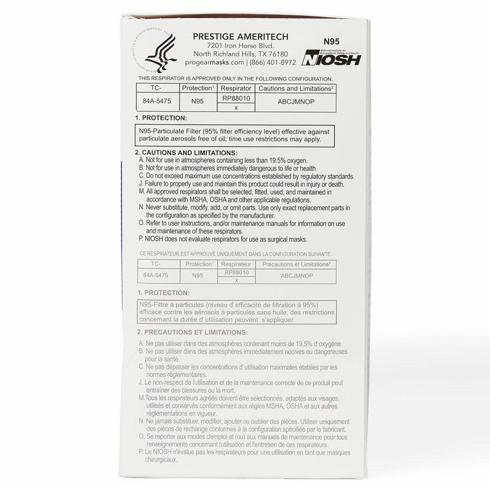 ProGear N95 Respirator Surgical Face Mask Small 50Ct