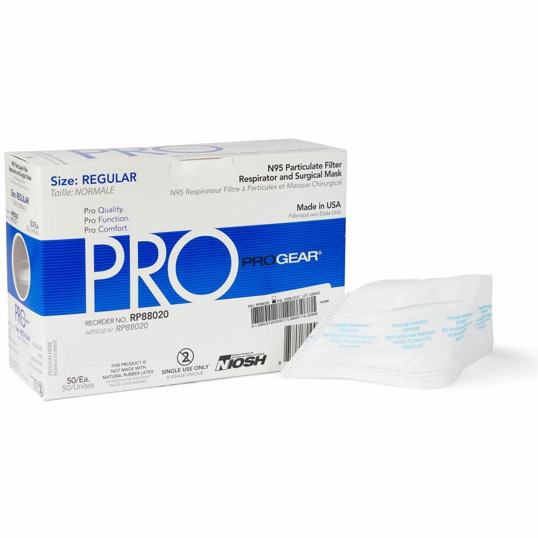 ProGear N95 Respirator Surgical Face Mask Regular 300Ct