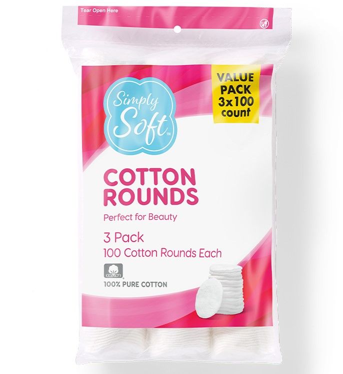 Simply Soft Premium Cotton Rounds 300Ct