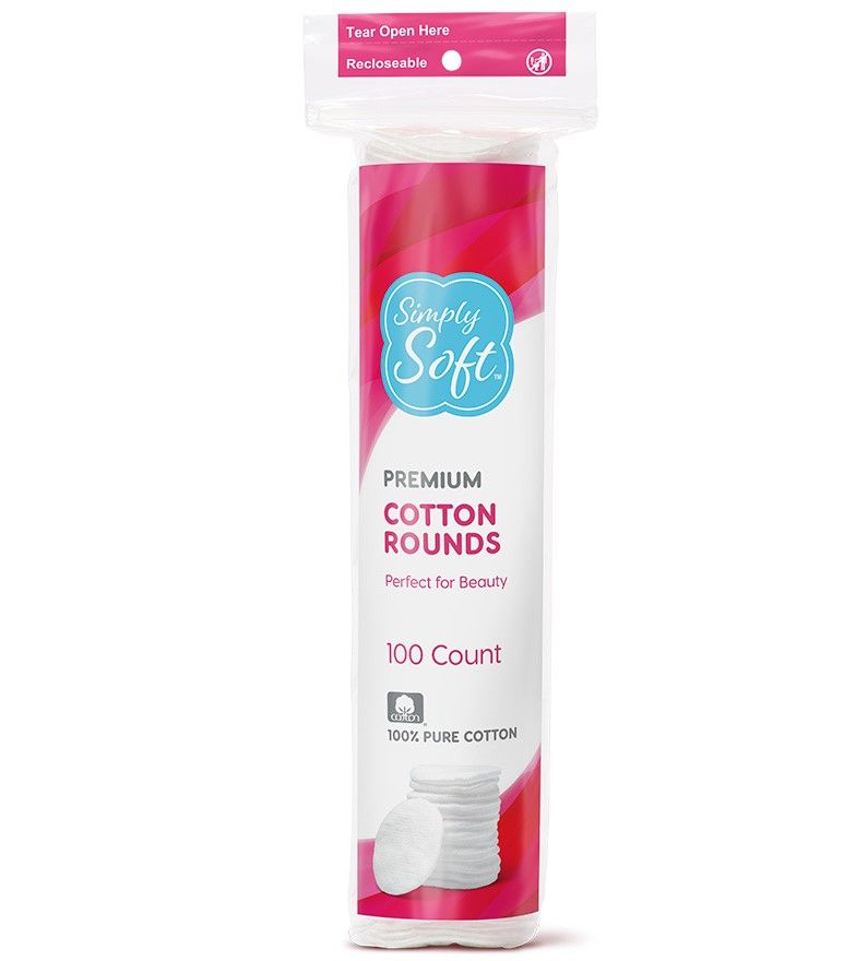 Simply Soft Premium Cotton Rounds (100/Bag) 3600Ct