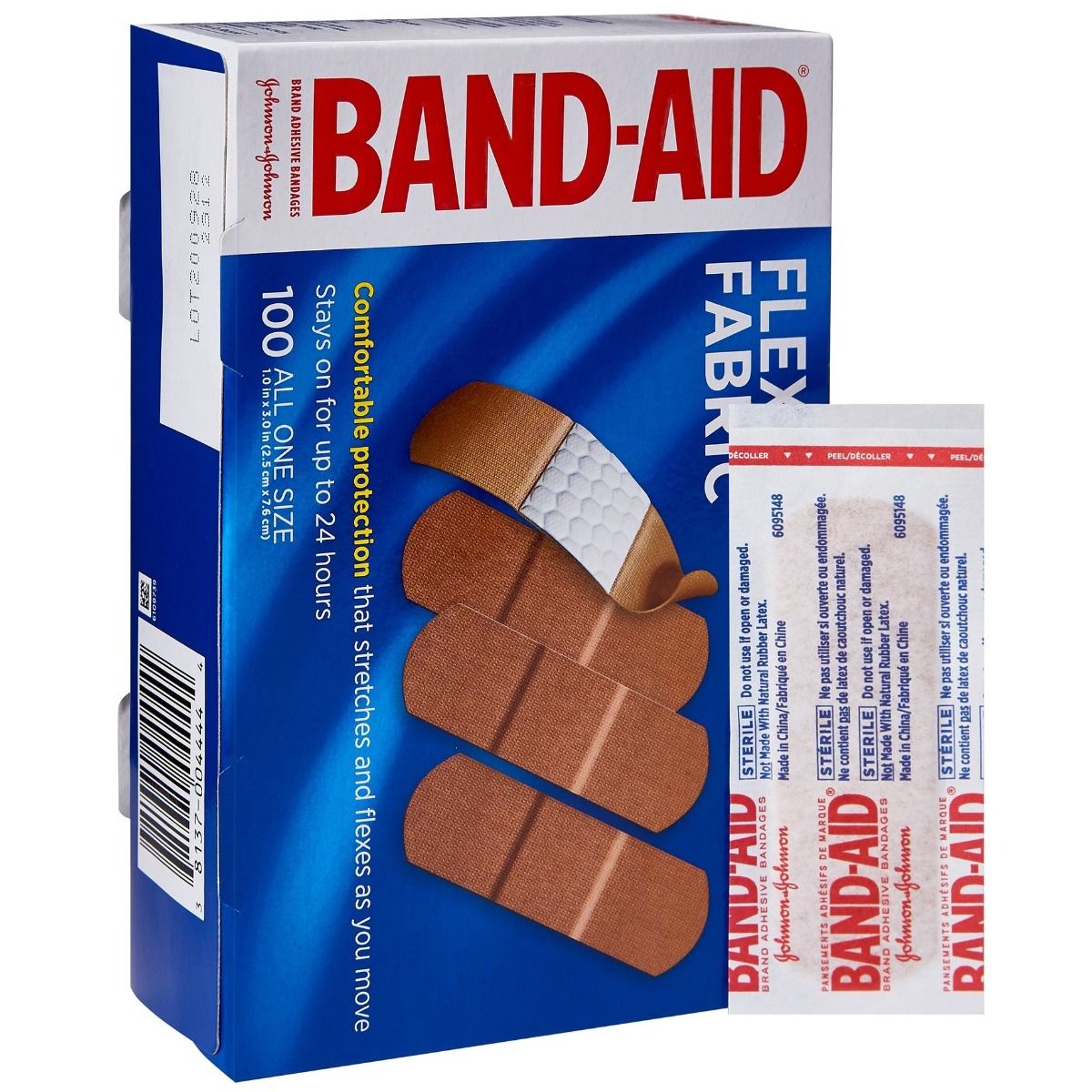 BAND-AID Flex Fabric Bandages 1x3in 100Ct