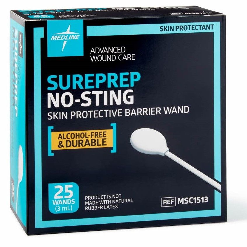 Medline SurePrep No-Sting Skin Barrier 3mL Wand 100Ct