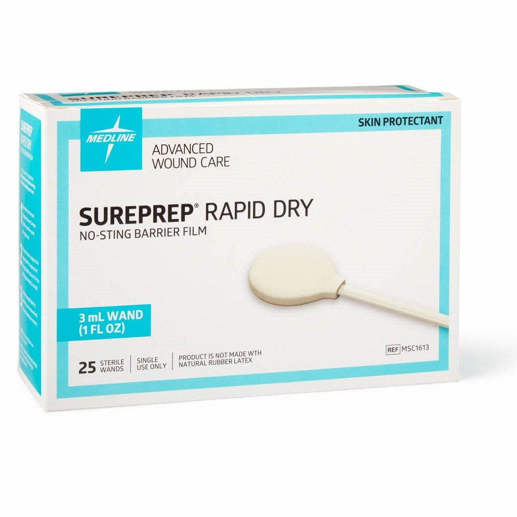 Medline SurePrep Rapid Dry Barrier Film 3mL Wand 100Ct