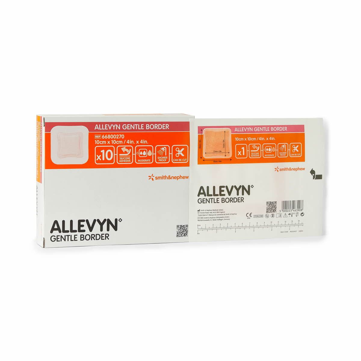 Allevyn Gentle Border Adhesive Dressing 4x4 10Ct