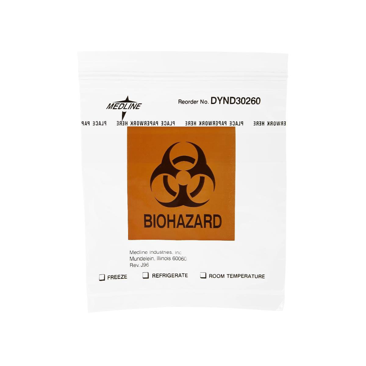 Biohazard Specimen Bag with Pocket 6x6 Zip 1Ct
