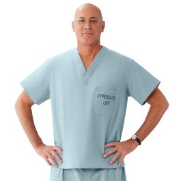 Unisex 100% Cotton Reversible Hyperbaric Scrub Top with Medline Color ...