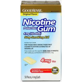 Nicotine Gum, Original Flavor, 4 mg, 50 Count per Box, One Box