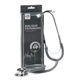 Medline Dual-Head Stethoscope Gray 1Ct