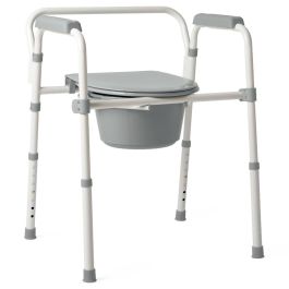 Steel 3-in-1 Folding Steel Commode 350lb Capacity 1Ct