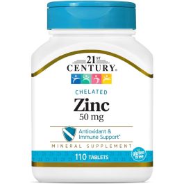 Zinc Tablets, 50 mg, 110 Count per Bottle, One Bottle