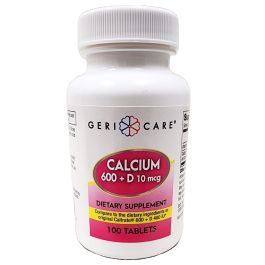 Calcium 600mg + Vitamin D-3 10mcg 100Ct
