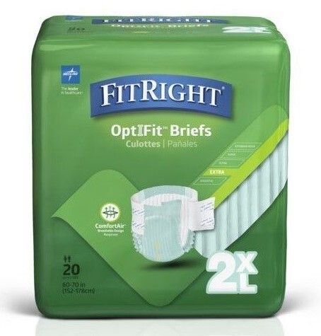 Medline FitRight OptiFit Extra Disposable Brief 2XL 20Ct