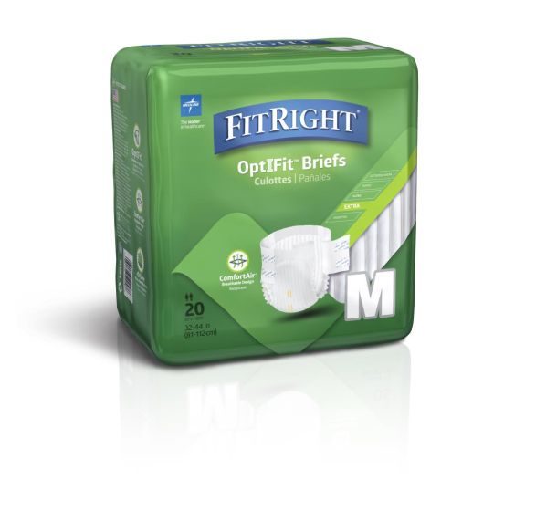 Medline FitRight OptiFit Extra Disposable Brief M 80Ct