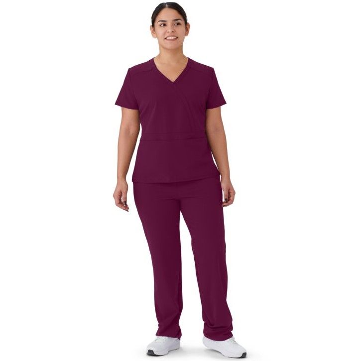 AVE - Staten 4865 Women's 2 Pocket Scrub Top Wine Size S