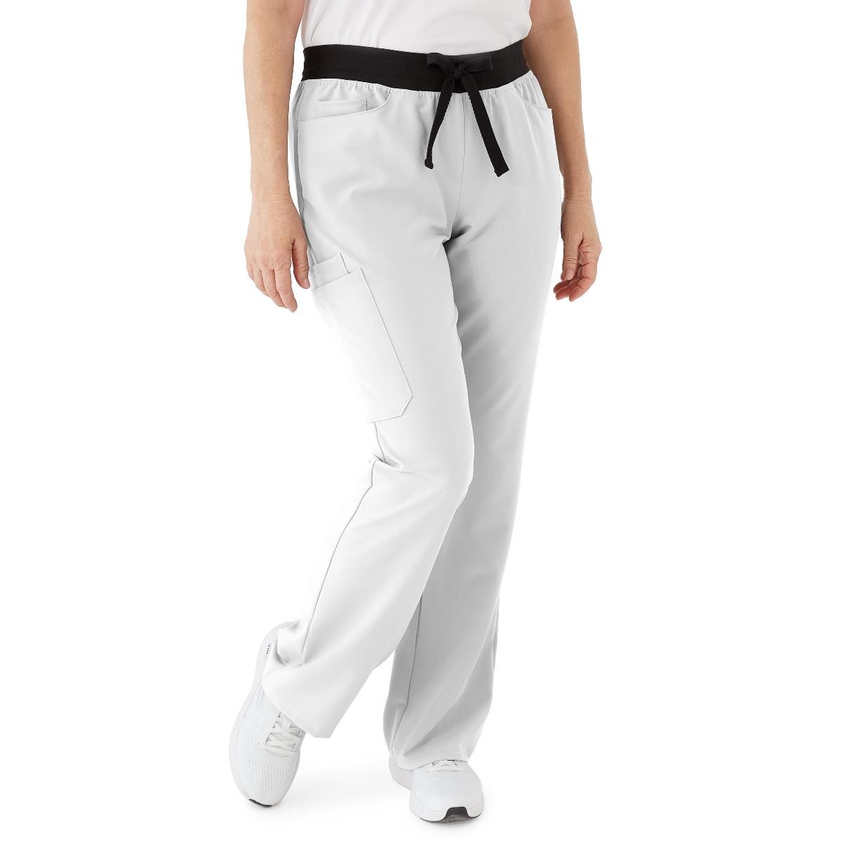 Coastal ave Modern Bootcut Women's Scrub Pants White 4XL