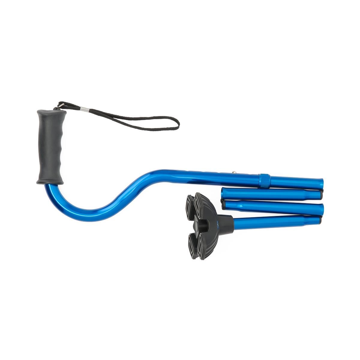 Medline 4-Point Quad Offset Folding Hybrid Cane Blue 1Ct