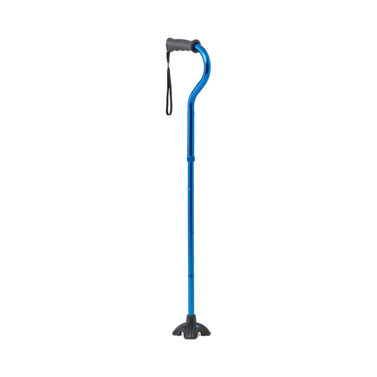 Medline 4-Point Quad Offset Folding Hybrid Cane Blue 1Ct
