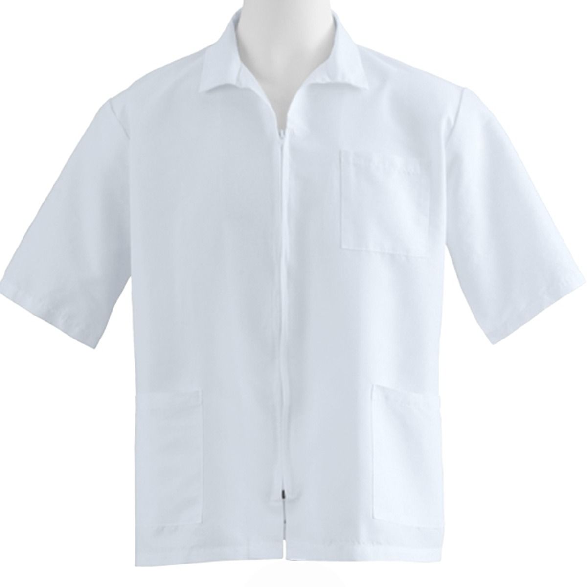 Medline Unisex Zip-Front Lab Smock White XS 1Ct