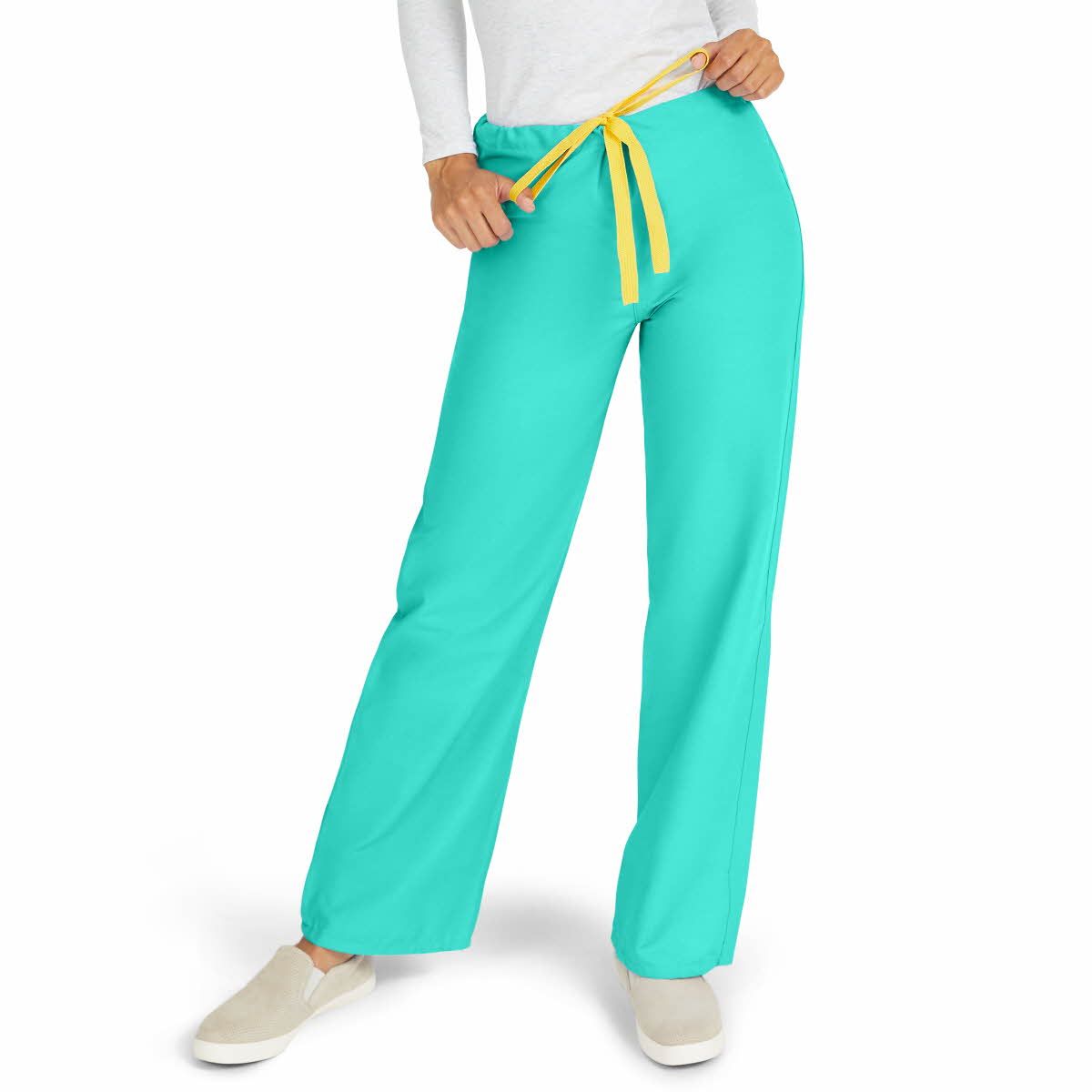 AngelStat Unisex Reversible Scrub Pants with Drawstring Waist, Jade ...