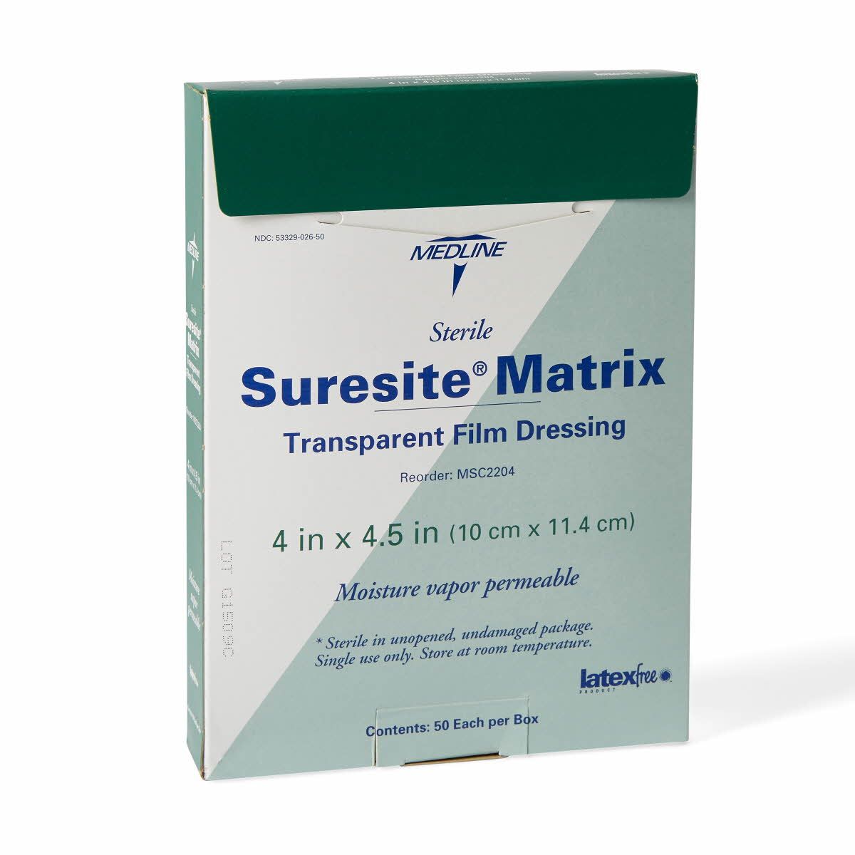 Suresite Matrix Transparent Film Dressing 4x4.5 50Ct