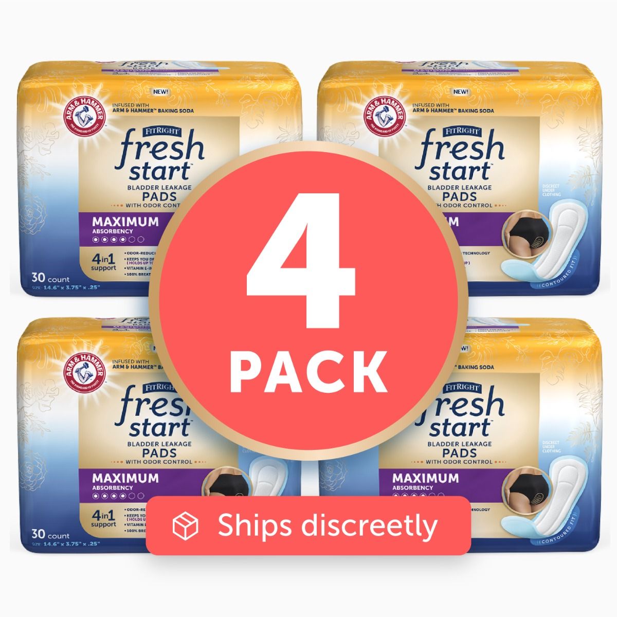 FitRight Fresh Start Pad Maximum 14.6x3.75 120Ct