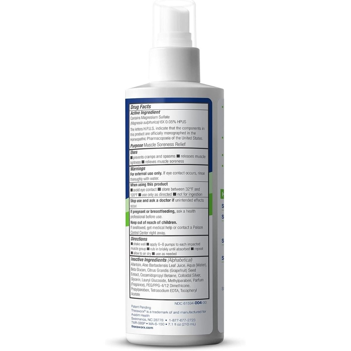 Avadim Theraworx Topical Pain Relief Spray 7.1oz 6Ct