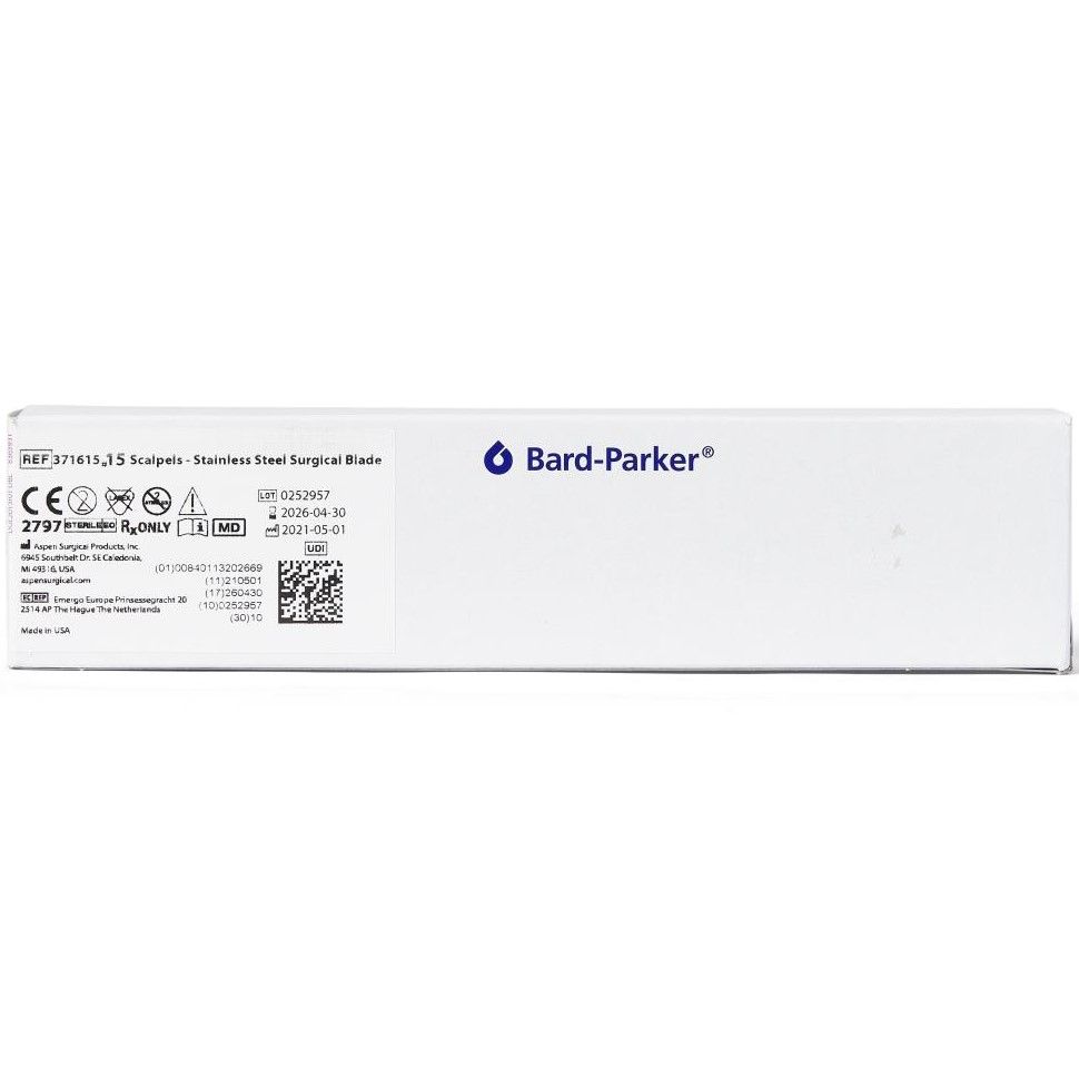 Bard-Parker Stainless-Steel Disposable Scalpel, Size 15, Tip Protector ...