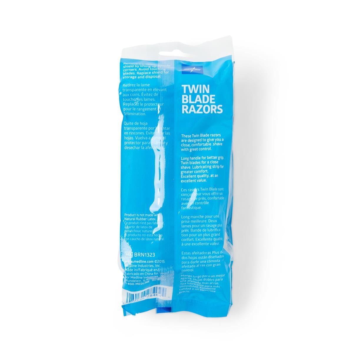 Medline Twin Blade Razor with Lubrication Strip-Shop All
