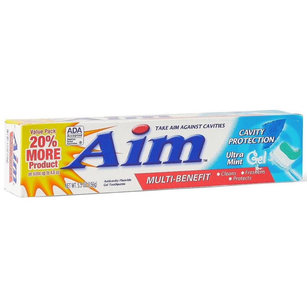Aim Cavity Protection Mint Gel Toothpaste 5.5oz 24Ct