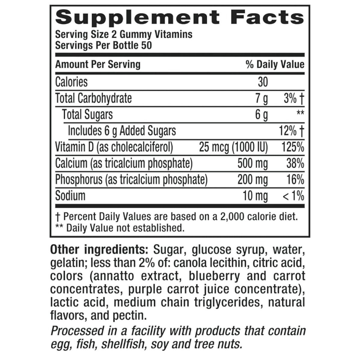 Vitafusion Calcium Gummies for Bone and Teeth Support, Fruit and Cream ...