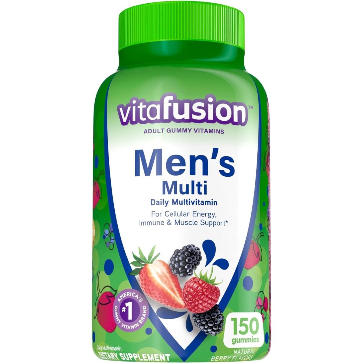 Vitafusion Adult Gummy Vitamins for Men, Berry Flavor, 150 Count per ...